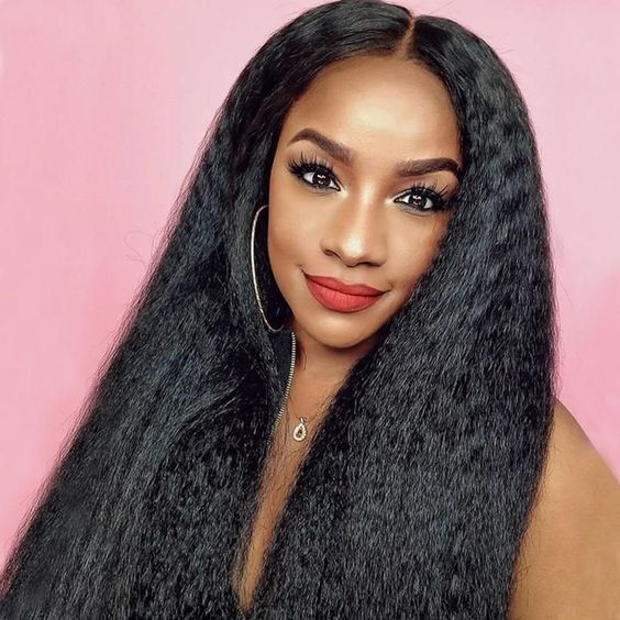 Italian Yaki Straight Human Hair Full Lace Wigs - Middle Part – Ulofey Wigs