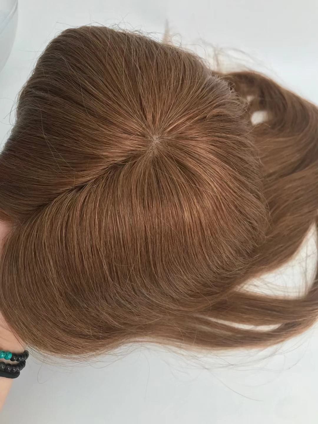 Caramel Brown Fish Net Silk Base Virgin Human Hair Topper – Ulofey Wigs